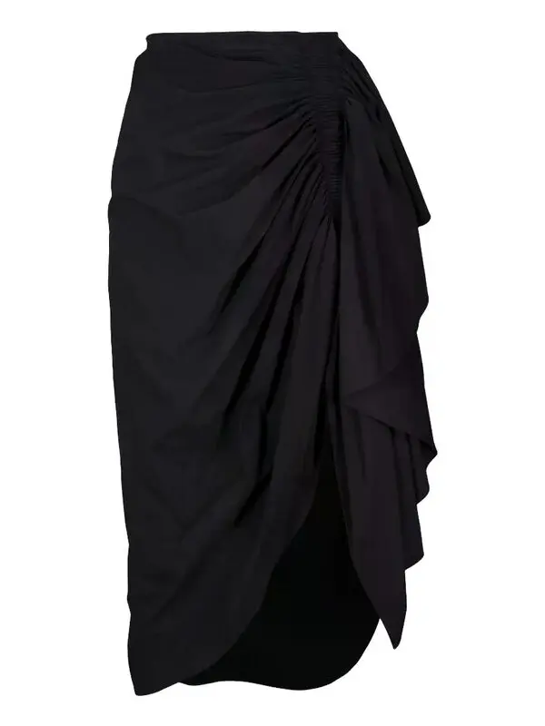 Michael Kors Ruched Ruffled Skirt - Black