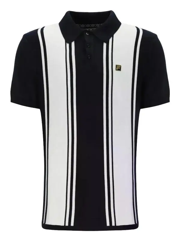 FILA Buddy Bowling Vertical-stripe Polo Shirt - Black