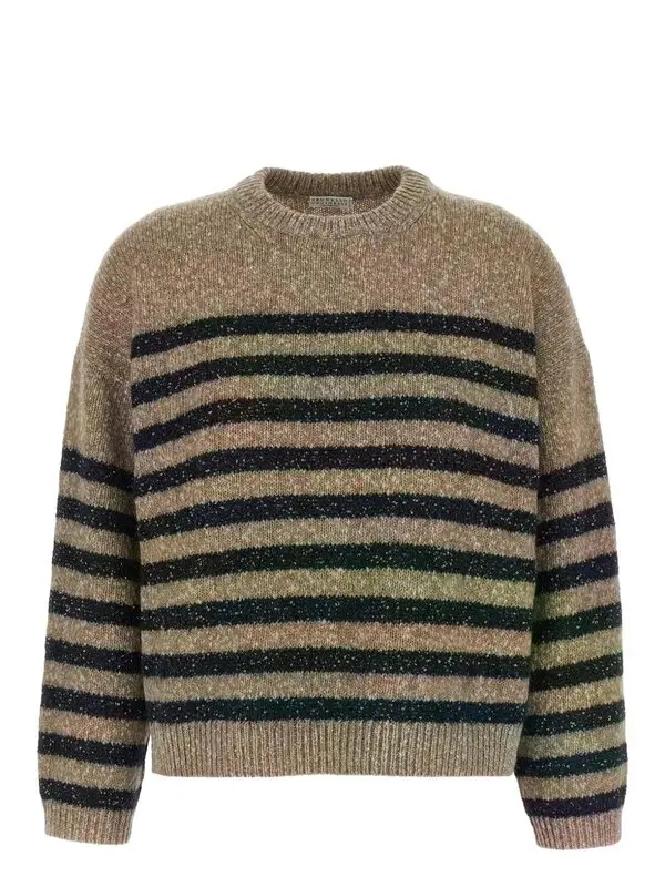 Brunello Cucinelli Sequin-embellished Striped Sweater - Neutrals