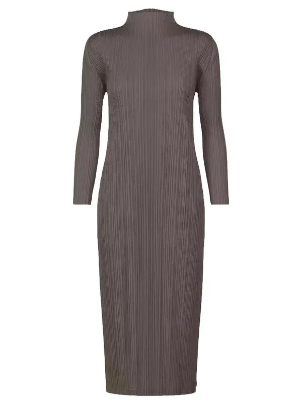 Issey Miyake Long Sleeve Midi Dress - Grey