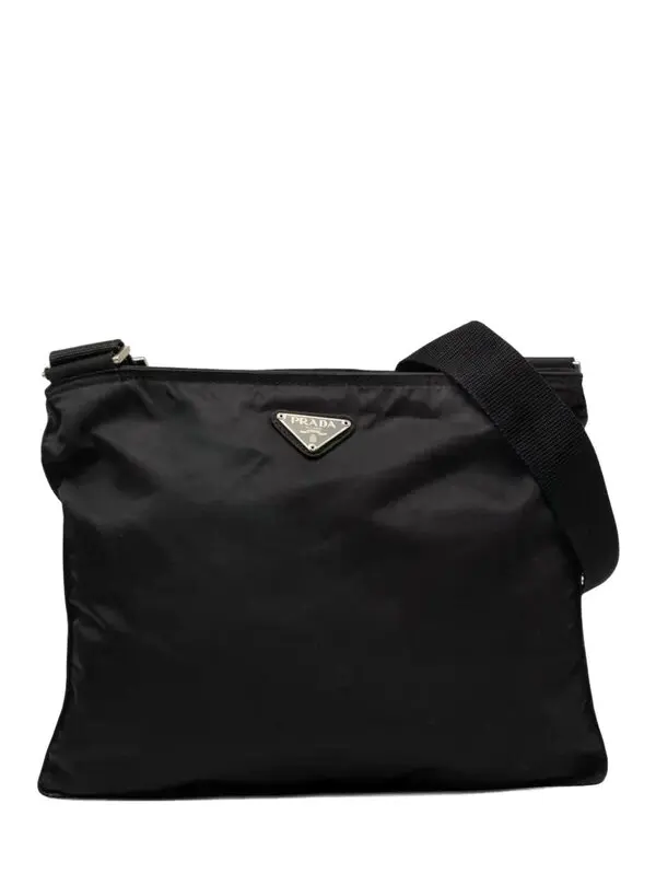 Prada Tessuto Zip Top Crossbody Bag - Black
