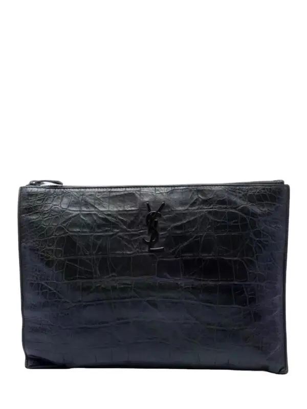 Saint Laurent Monogram Document Holder Clutch Bag - Black
