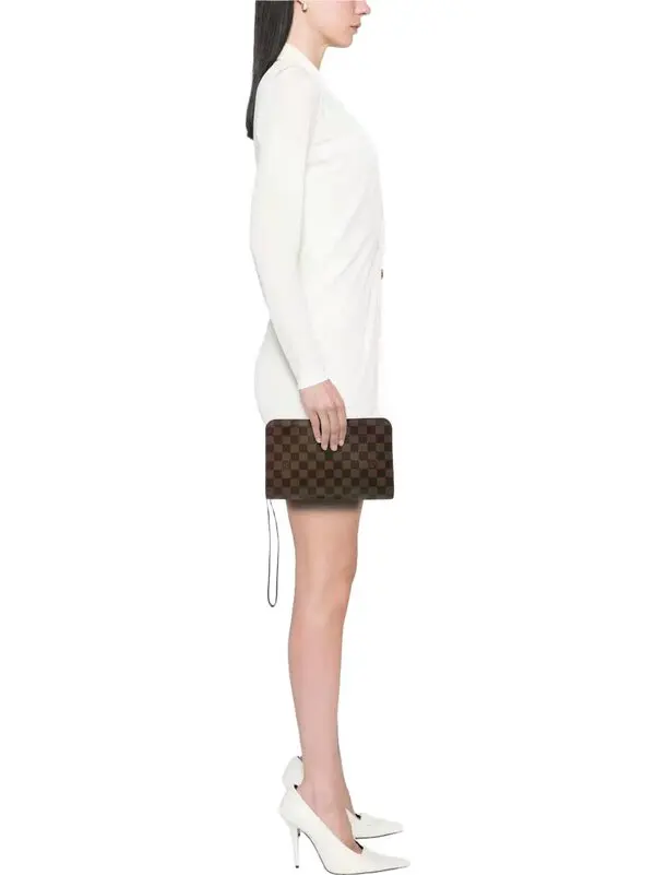 LOUIS VUITTON Damier Ebene Saint Louis Pochette Clutch Bag - Brown