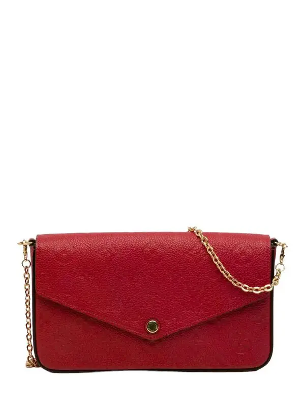 LOUIS VUITTON Monogram Empreinte Pochette Felicie Crossbody Bag - Red