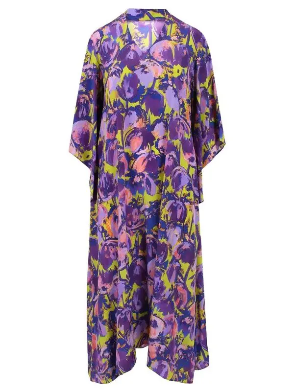 KITAGI Floral Print V-neck Maxi Dress - Purple