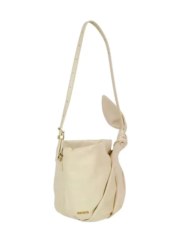 ROTATE BY BIRGER CHRISTENSEN Knot-detail Gathered Clutch Bag - Neutrals