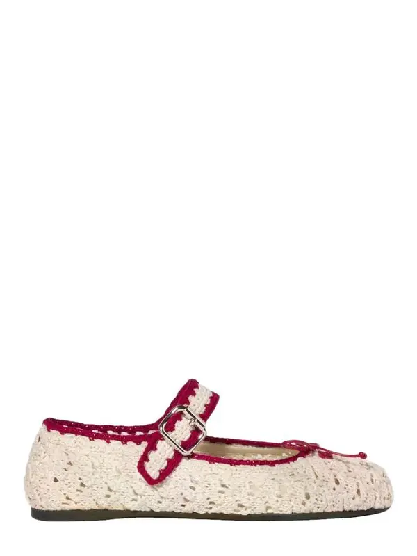 Miu Miu Crochet Ballerinas - Neutrals