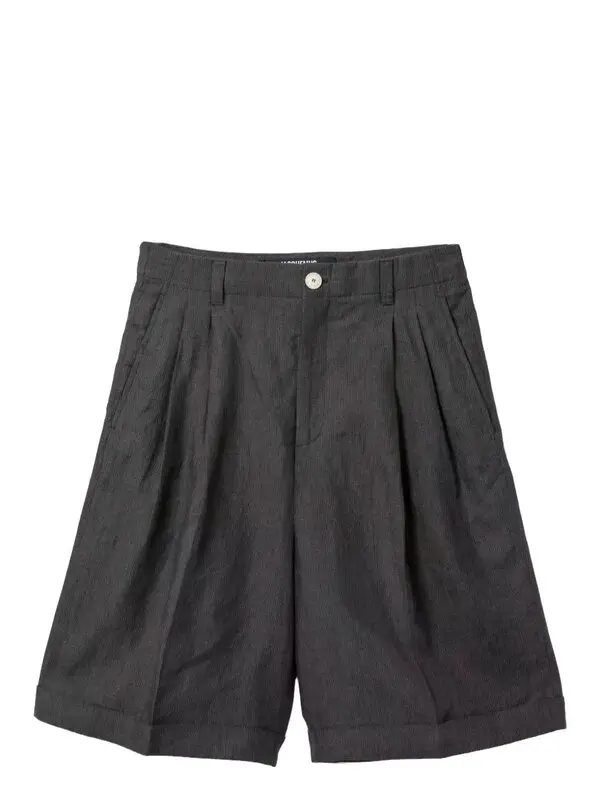 Jacquemus Pleated Turn-up Trousers - Grey