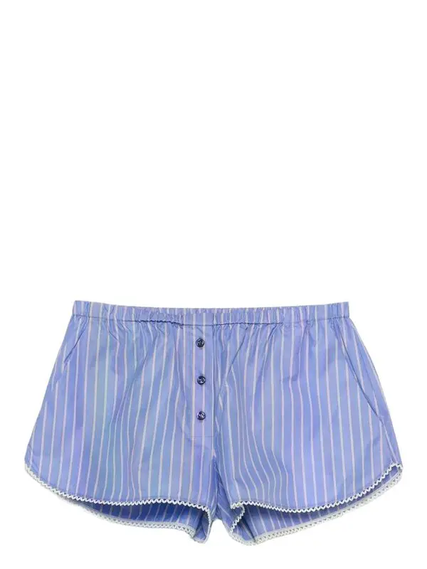 Andamane Arabella Striped Buttoned Shorts - Blue