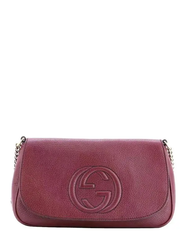 Gucci Soho Chain Leather Medium Crossbody Bag - Red