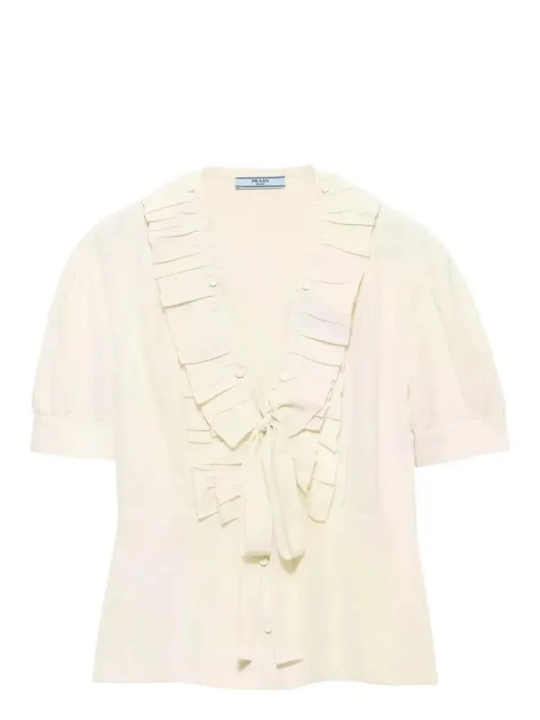 Prada Marocain Shirt - Neutrals