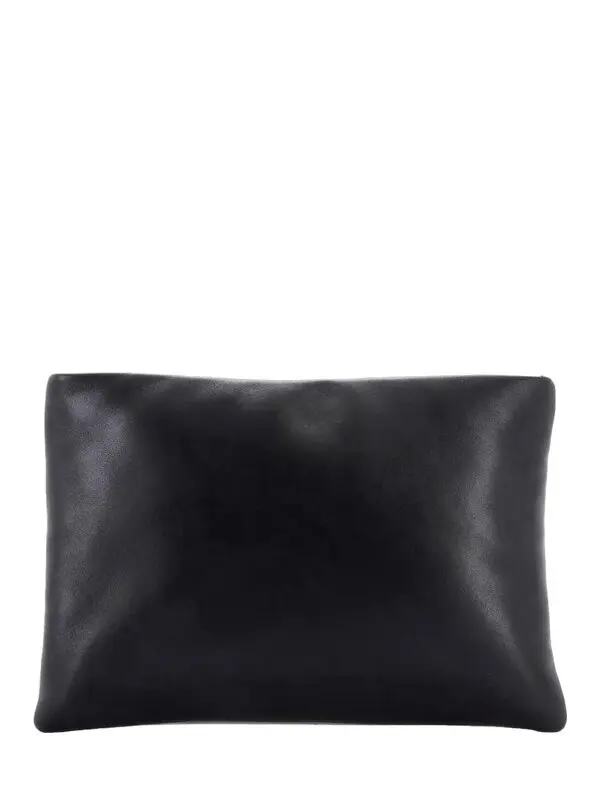 Saint Laurent Calypso Zip Pouch Leather Clutch Bag - Black