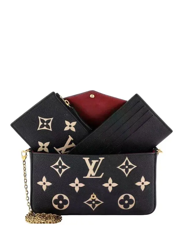 LOUIS VUITTON Felicie Pochette Monogram Empreinte Giant Crossbody Bag - Black