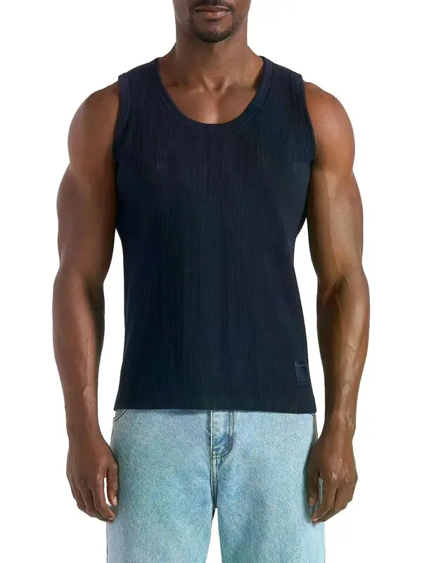 Manière De Voir Ribbed Curved-hem Vest - Blue