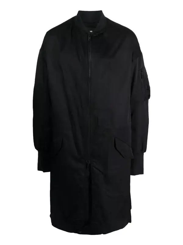 Y3 Longline Bomber Coat - Black