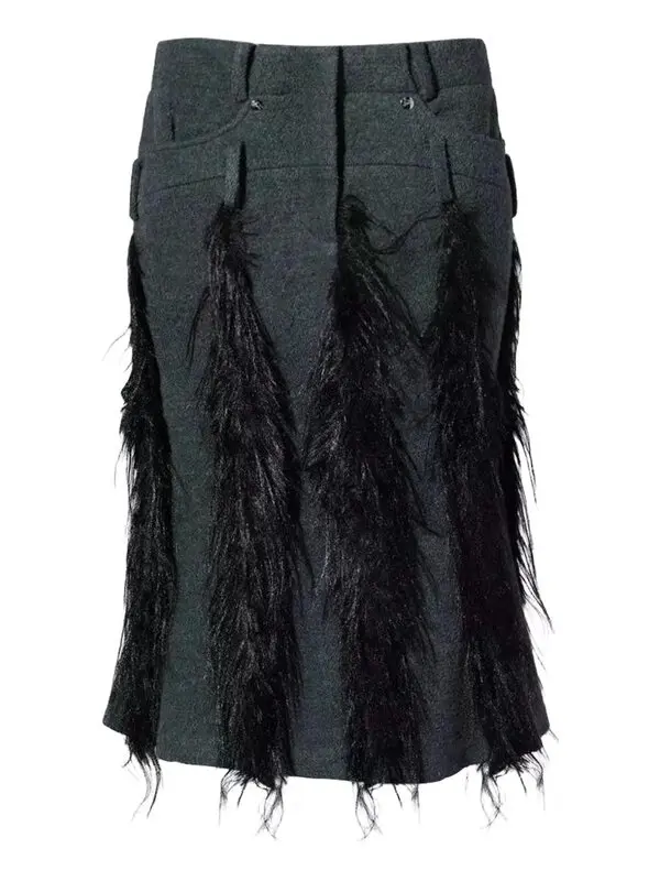 FEY FEY WORLDWIDE Belt-loop Midi Skirt - Black