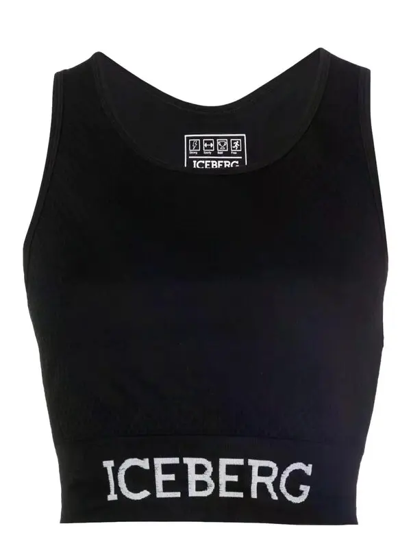 Iceberg Logo Print Tank Top - Black