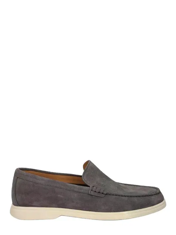 BOSS Leather Suede Slip-on Loafers - Grey