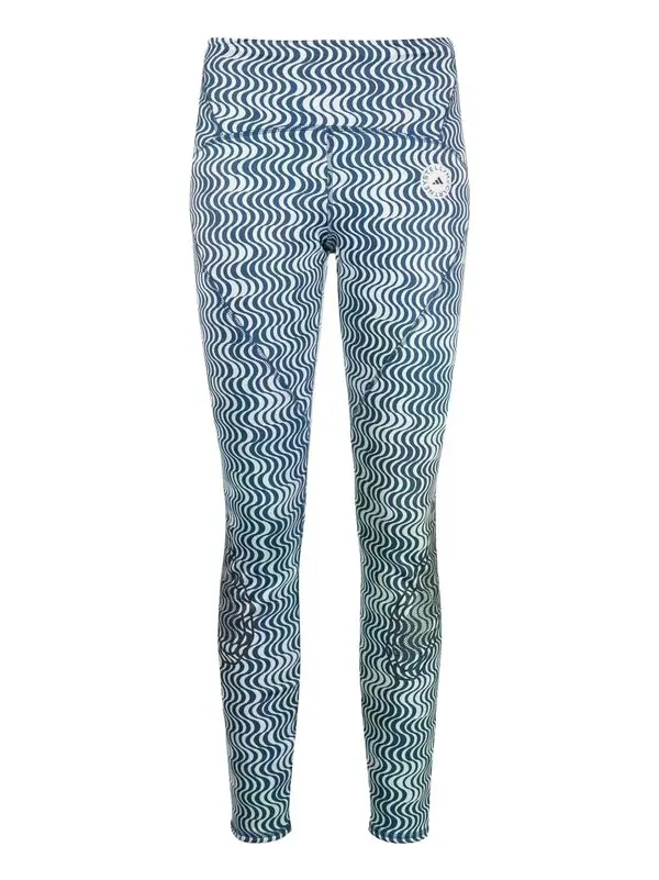 Adidas By Stella McCartney Truepace Abstract-print Running Leggings - Blue