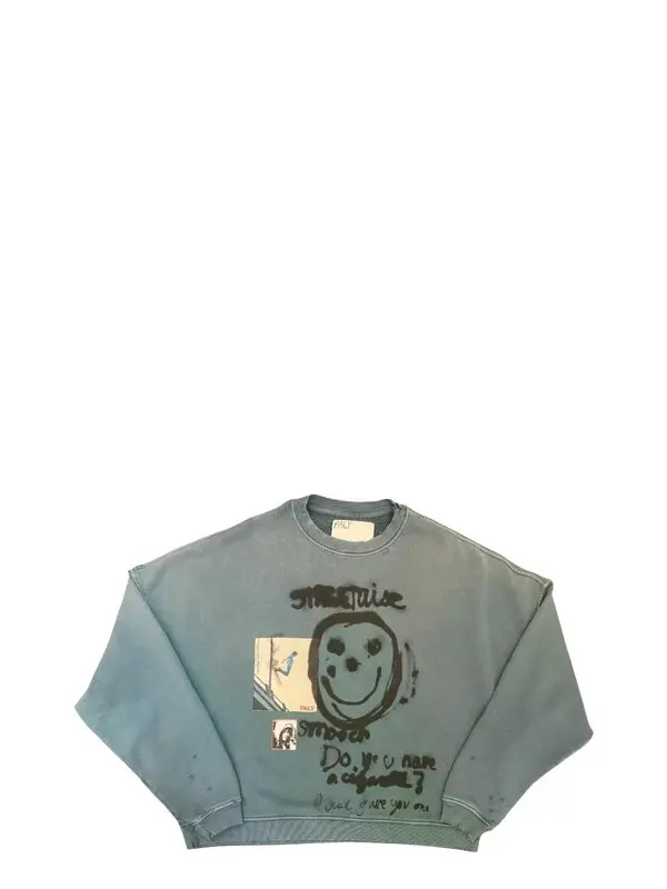 PALY Airbrush-print Distressed Sweatshirt - Grey