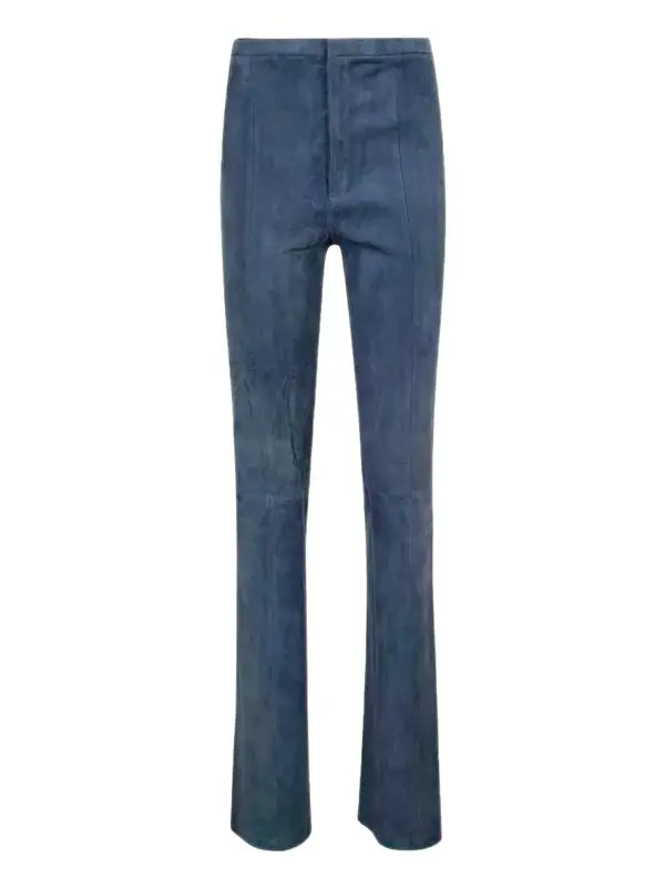 Stouls Suede Slim-fit Trousers - Blue