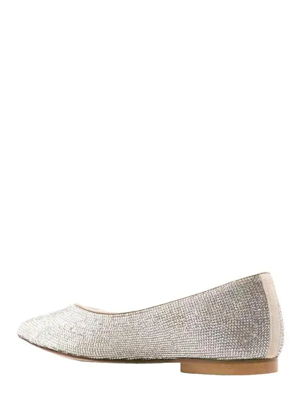 ANNA F. Embellished Pointed-toe Ballet Flats - Grey