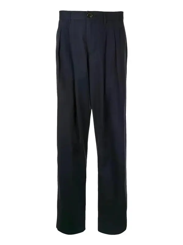 PORTS V High Waisted Wide Leg Trousers - Blue