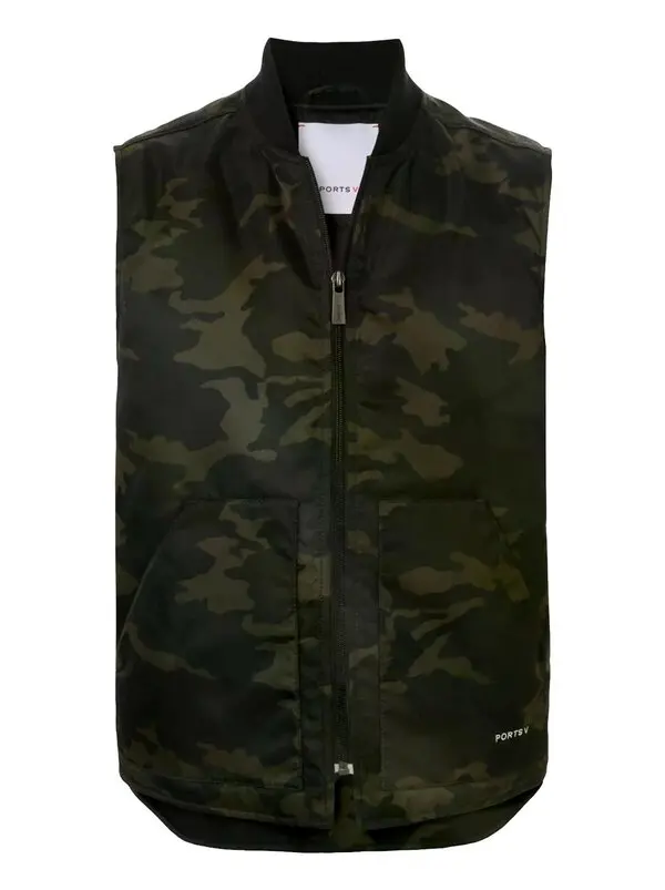 PORTS V Camouflage Gilet - Green