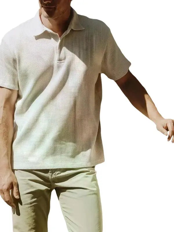 S.k.u. Waffle-knit Polo Shirt - Grey