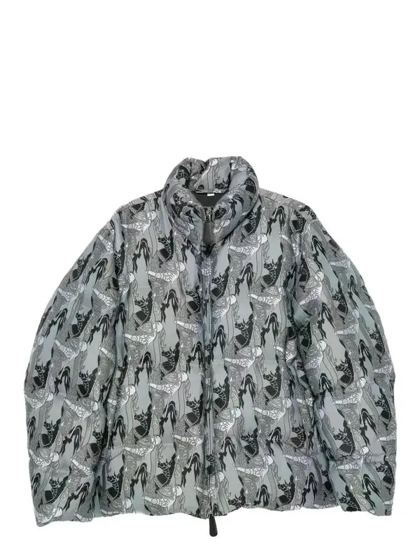 Burberry Padded Abstract Print Jacket - Grey