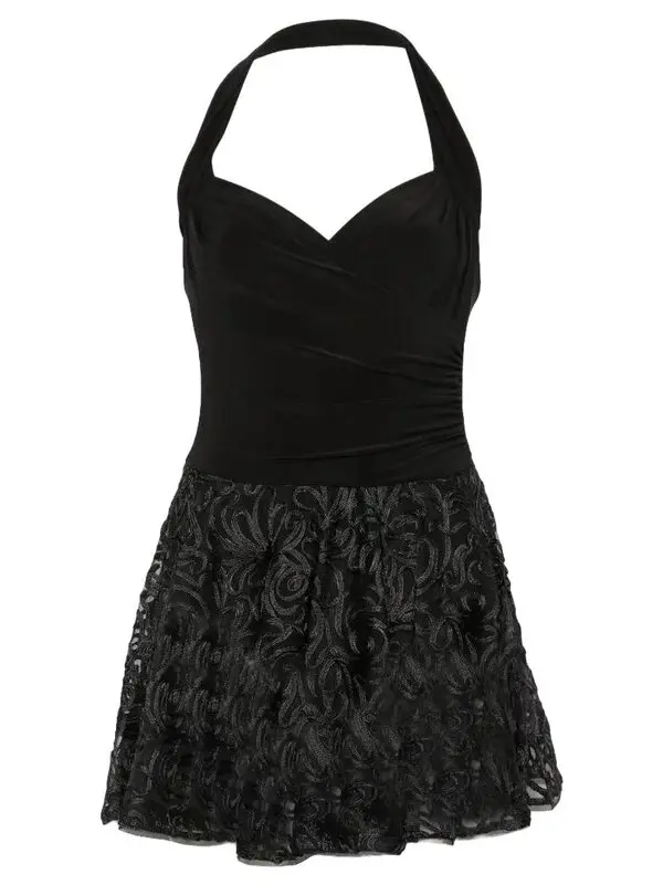 Norma Kamali Cayla Halterneck Mini Dress - Black