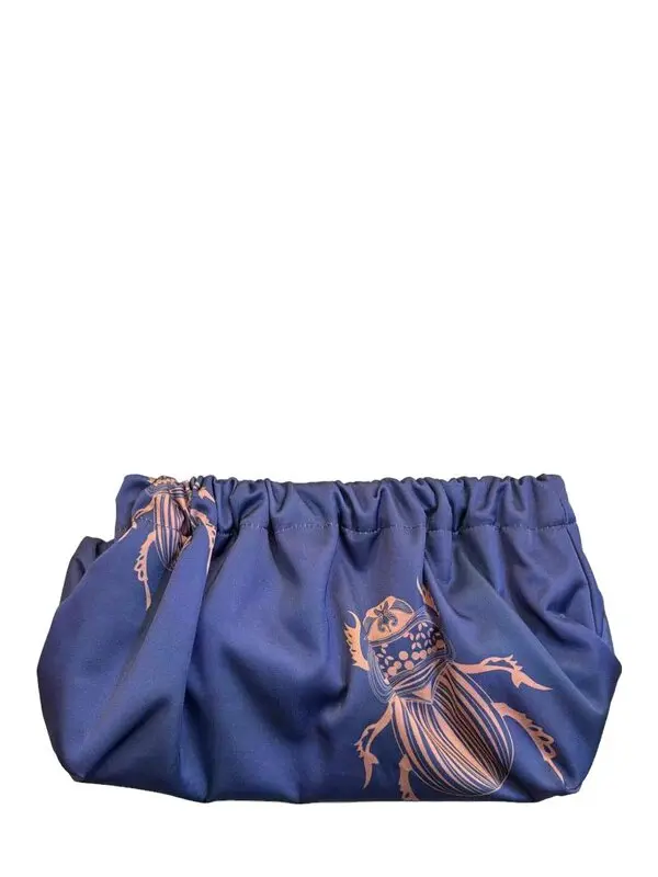 GABRIELE FRANTZEN Sorbet Beetle-print Clutch Bag - Blue