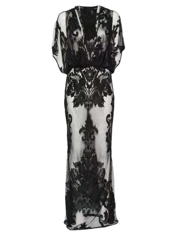 Norma Kamali Embroidered Hooded Maxi Dress - Black
