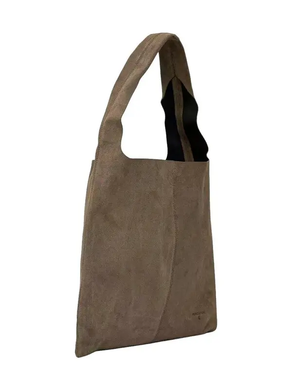 Patrizia Pepe Suede Logo-embossed Tote Bag - Brown