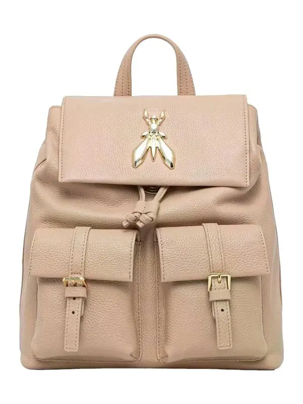 Patrizia Pepe Pebbled Leather Backpack - Neutrals