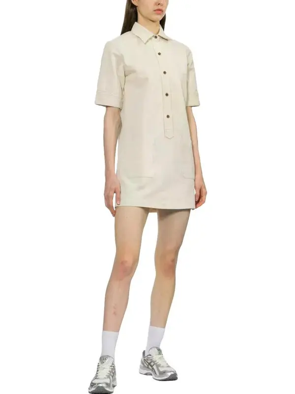 A.p.c. Ivory Button Front Poly Dress - Neutrals
