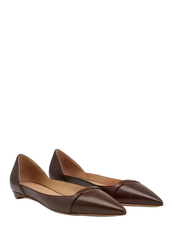 MALONE SOULIERS Crawford Leather Flat Pumps - Brown