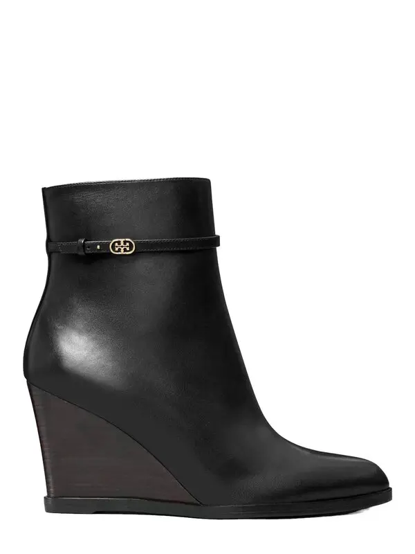 Tory Burch 85mm Double T Wedge Boots - Black