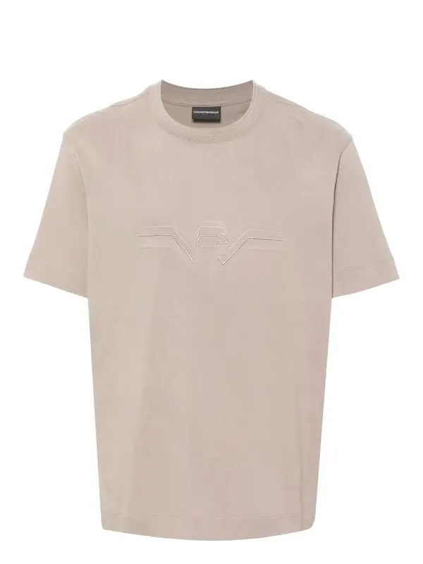 Emporio Armani Logo-embossed Cotton T-shirt - Grey