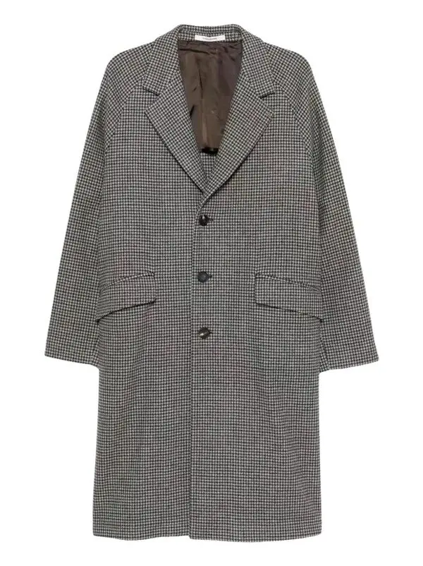 Tagliatore Sanford Houndstooth Single-breasted Coat - Grey