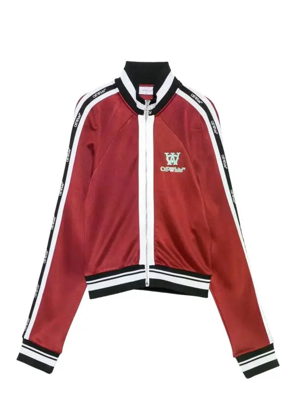 Off-White Stripe-trim High Neck Track Jacket - Red