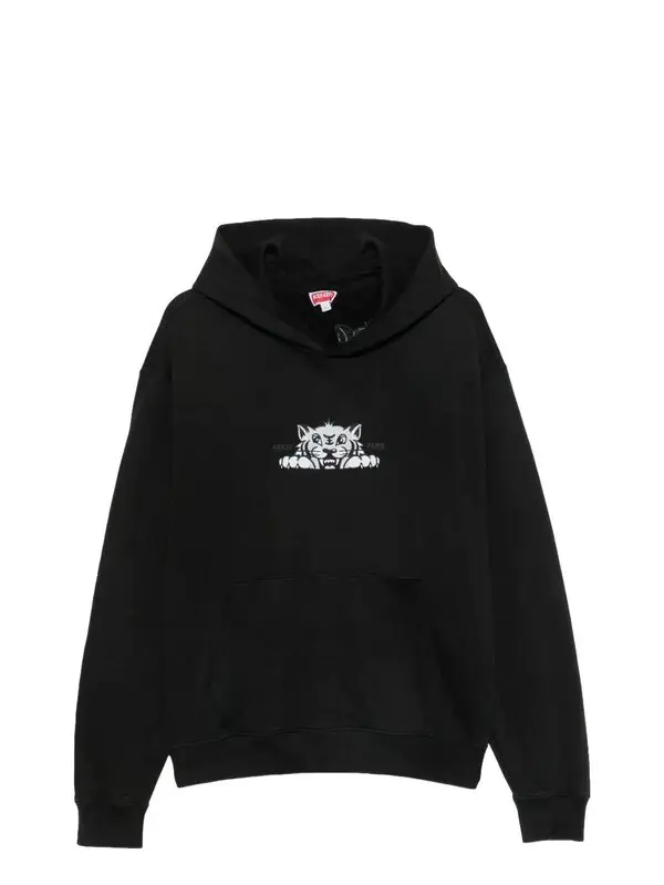 Kenzo Logo-embroidered Hoodie - Black