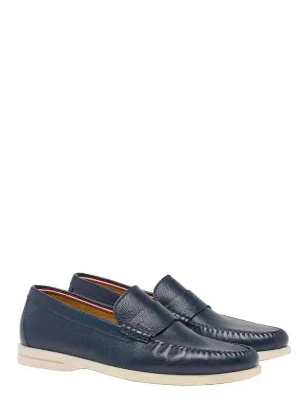 Bally Grainy Leather Loafers - Blue