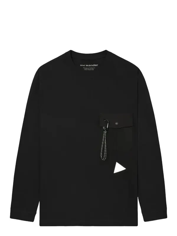 AND WANDER Pocket Long-sleeve T-shirt - Black