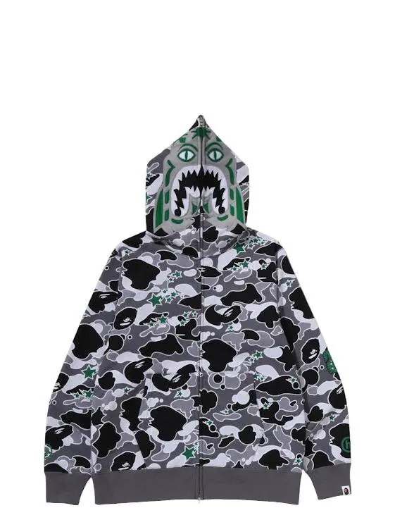 A BATHING APE X Hidden Ny Sta Camo Tiger Full Zip Hoodie - Grey