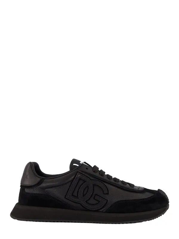 Dolce & Gabbana Dg Cushion Calfskin Leather Low Top Sneakers - Black