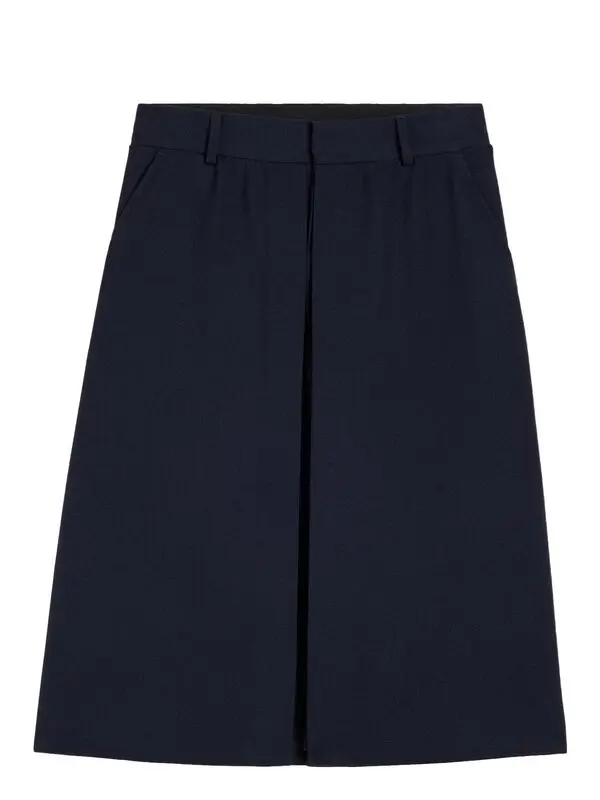 Ami Paneled Knee-length Shorts - Navy Blue