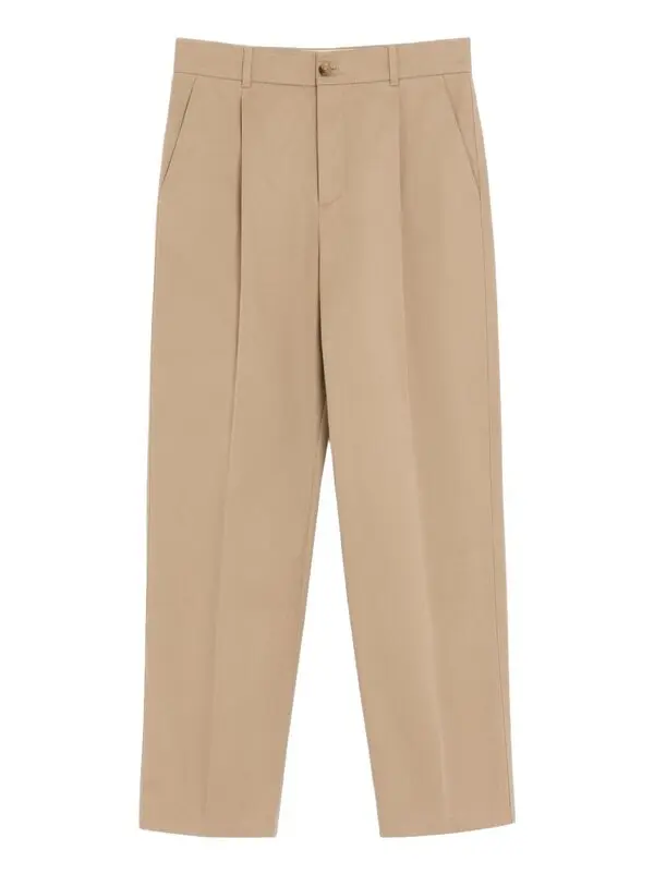 Valentino Garavani Cotton Gabardine Trousers With Vlogo Embroidery - Beige