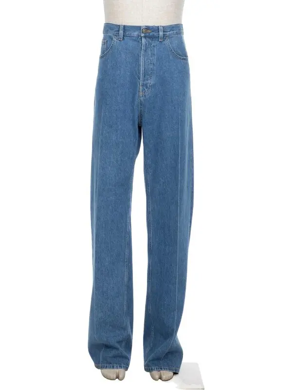 Valentino Garavani Logo Plaque Straight Leg Jeans - Blue