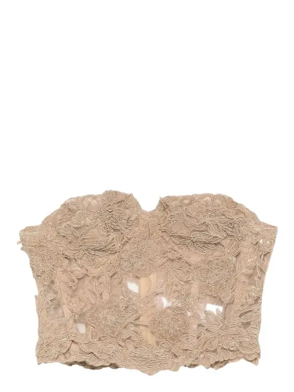 Ermanno Scervino Strapless Lace Top - Nude